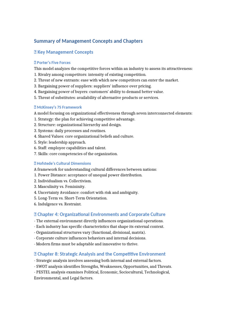 Management_Concepts_Summary | PDF
