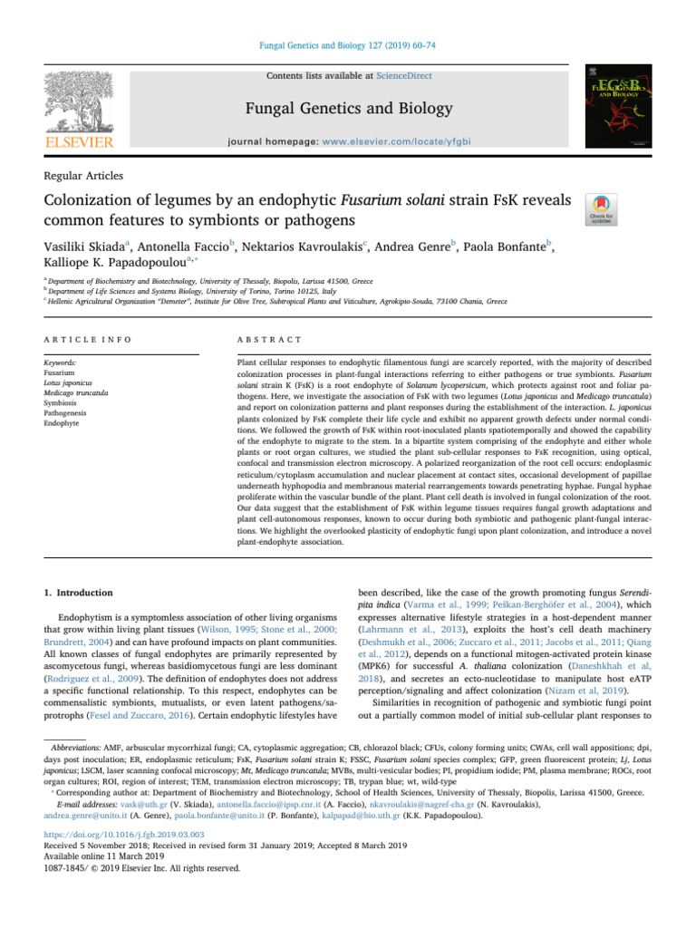Fusarium Solani Legumes | PDF | Fungus | Root