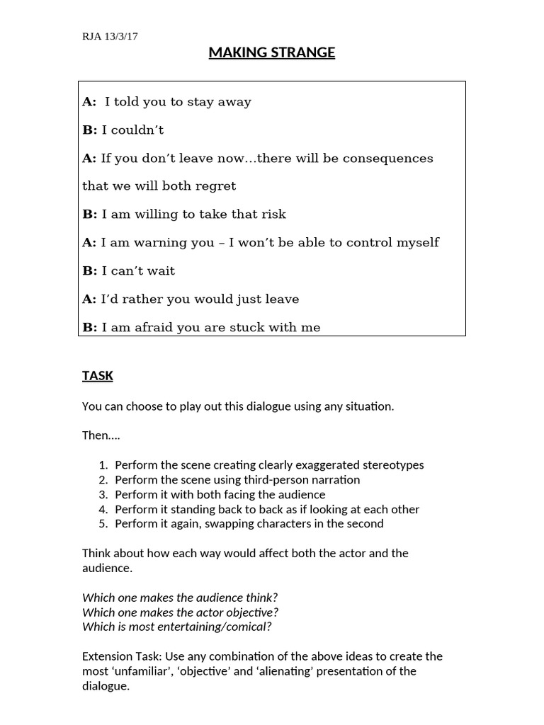 Lesson-1---Making-Strange-Task | PDF