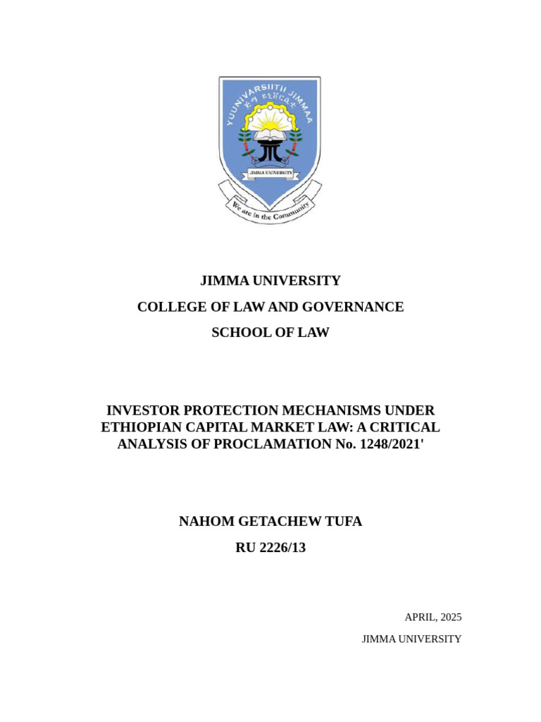 Nahom Getachew Research Proposal 9 | PDF | Ethiopia | Market (Economics)