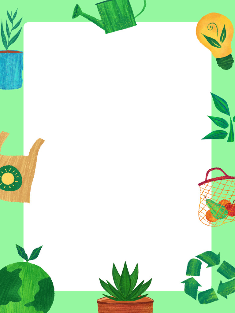 Green Illustration Sustainable Blank Paper A4 Document | PDF