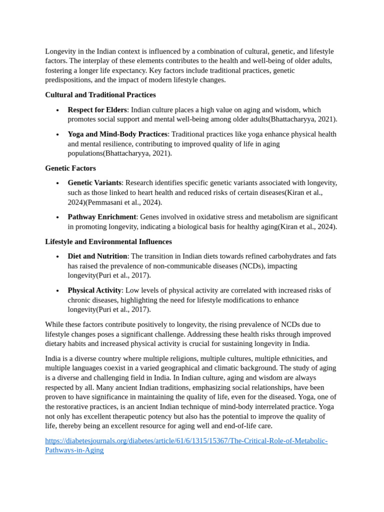 Longevity in The Indian Context | PDF | Ageing | Longevity