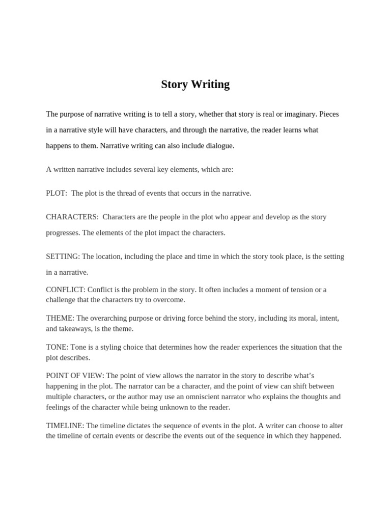 Essential Elements of Narrative Writing | PDF