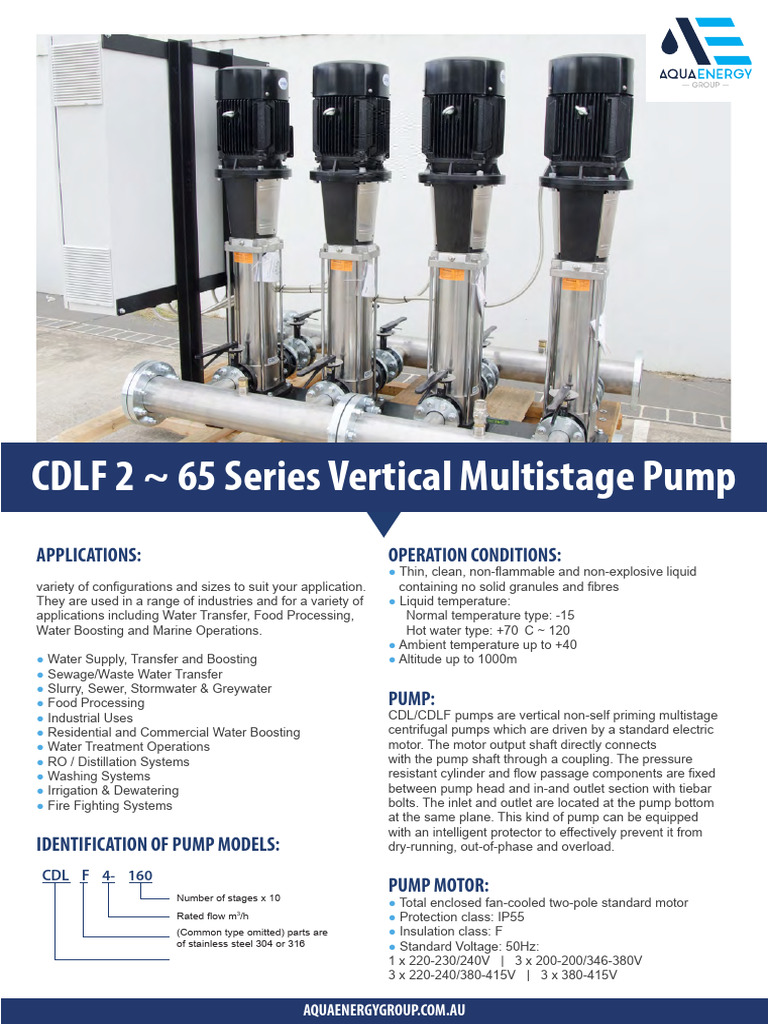 CDLF 2-15 Series Pump Overview | PDF | Pump | Mechanical Engineering