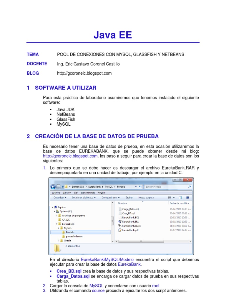 Pool de Conexiones Con MySQL, GlassFish y NetBeans | PDF | Mi sql ...