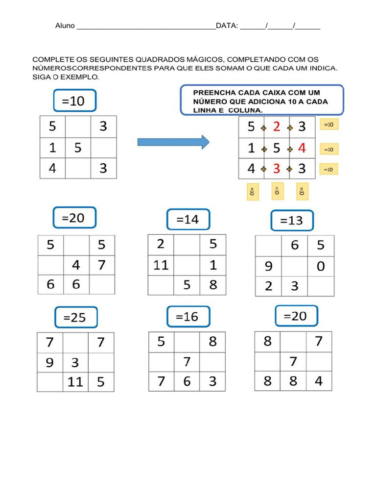 Desafio Da Adicao Pdf