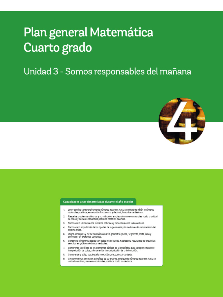 Plan de Matemáticas 4° Grado: Unidad 3 | PDF | Datos | Geometría