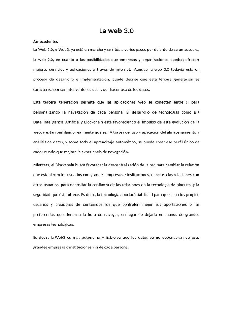 La Web 3 | PDF | Web semántica | Red mundial