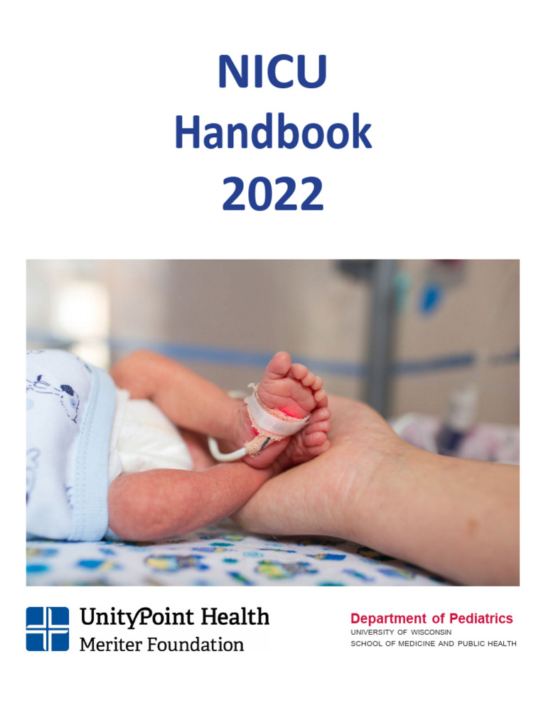 2022 NICU Handbook | PDF | Neonatal Intensive Care Unit | Intravenous ...