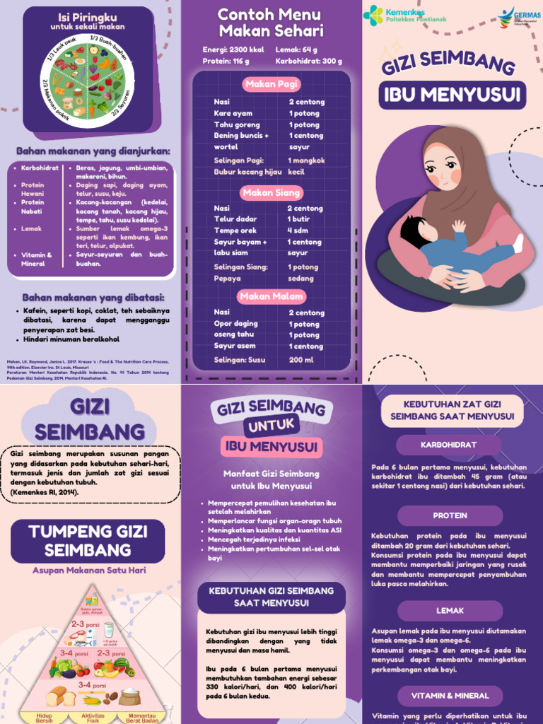 Leaflet Gizi Seimbang ibu menyusui.pdf | PDF