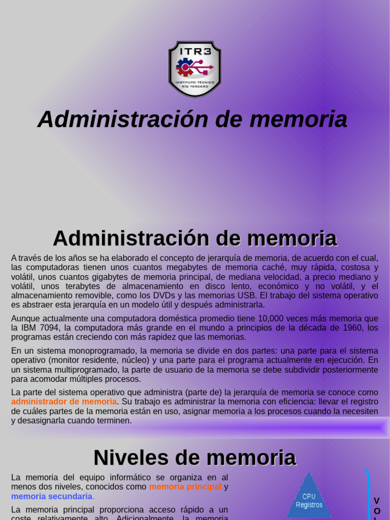 Administración de Memorias | PDF | Programación | Programa de computadora
