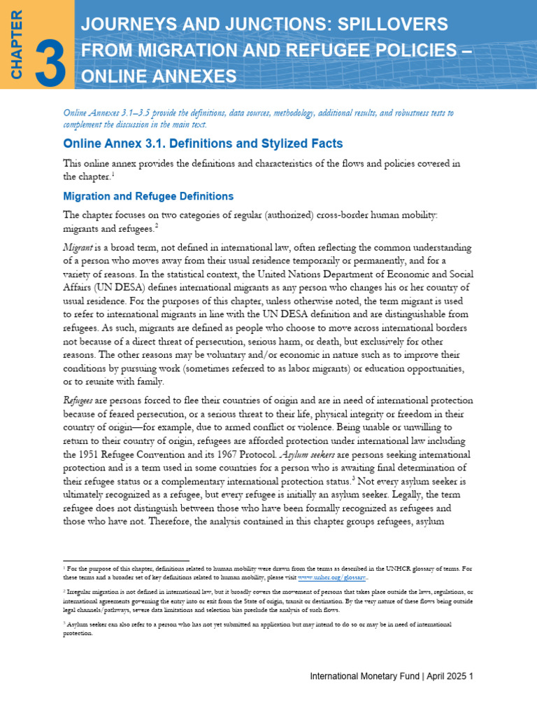 TLTK 20250422 IMF WEO 07b - Ch.3 - Journey - and - Junction - Annexes | PDF | Asylum Seeker ...