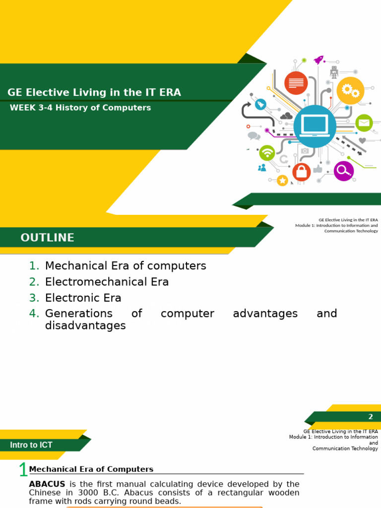 Prelim Week 3 4 History of Computer | PDF | Integrated Circuit | Computer Architecture