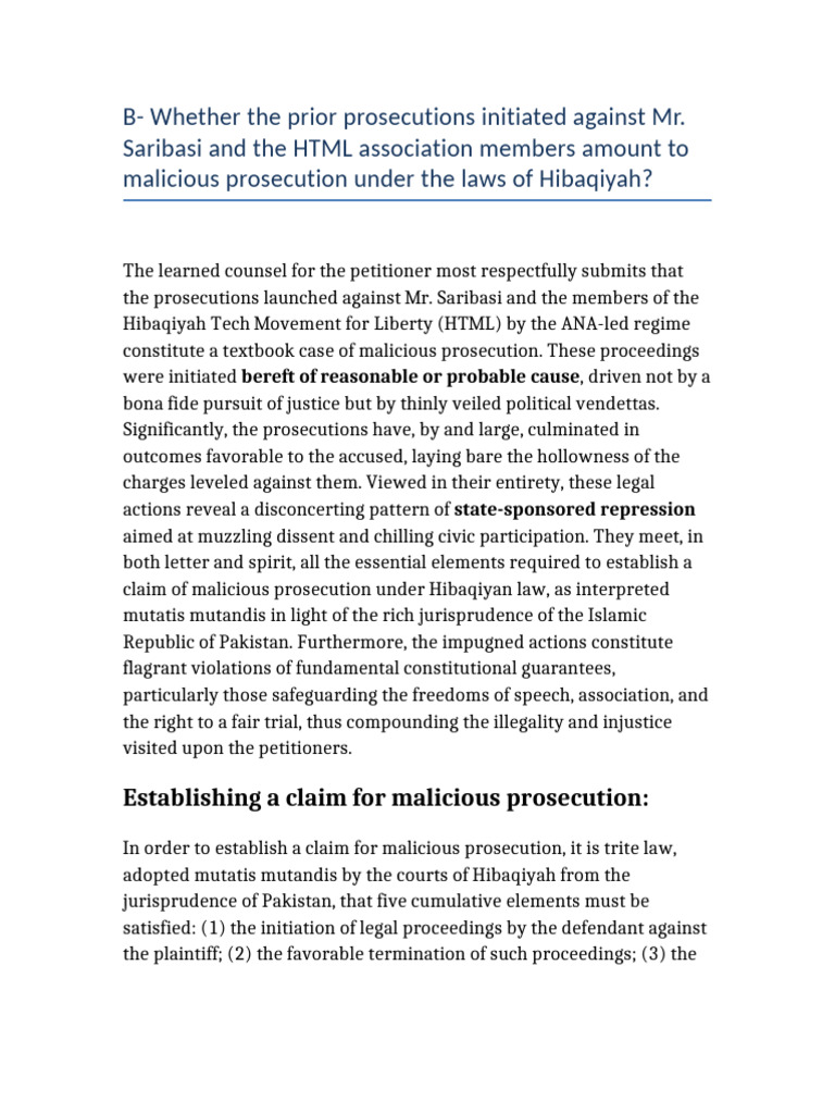 Malicious Prosecution Expanded | PDF | Defamation | Prosecutor