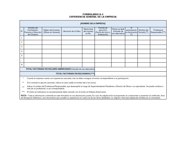Formulario A-3 General | PDF