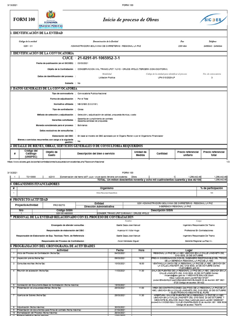 Formulario 100 | PDF
