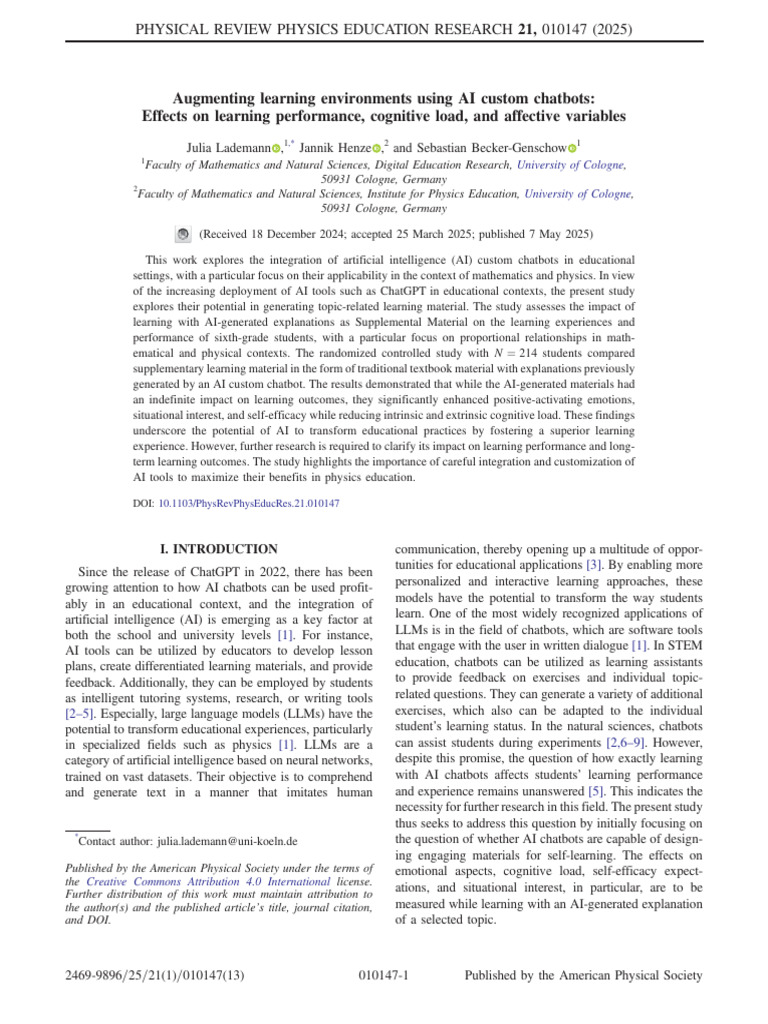 PhysRevPhysEducRes.21.010147 | PDF | Artificial Intelligence | Intelligence (AI) & Semantics
