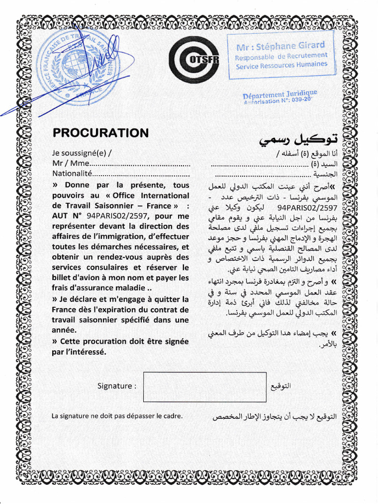 Procuration OITSFR 25 | PDF