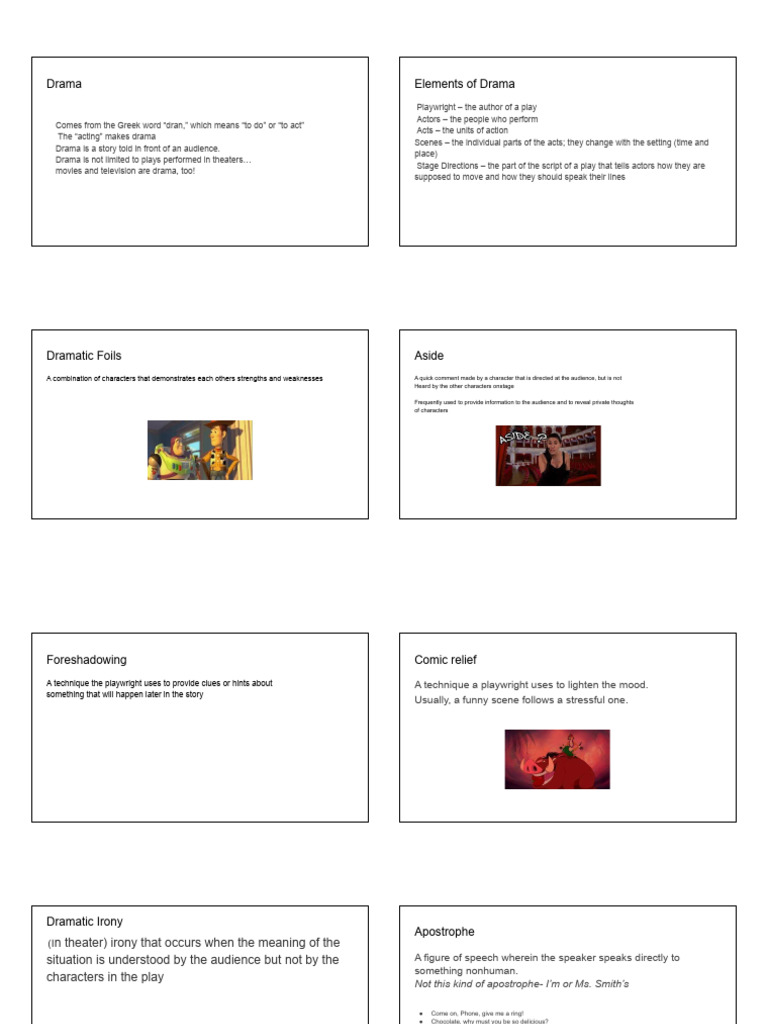 Drama - Vocabulary and Lit Terms | PDF