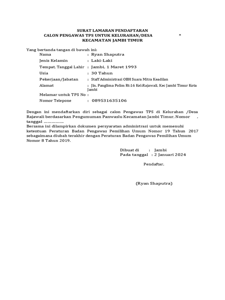 Persyaratan Pengawas TPS-3 | PDF