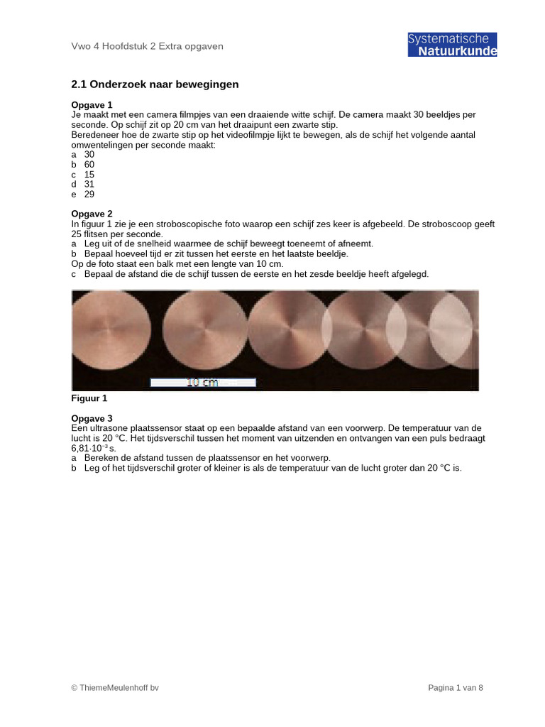SN8 Vwo4 H2 Extra-Opgaven | PDF