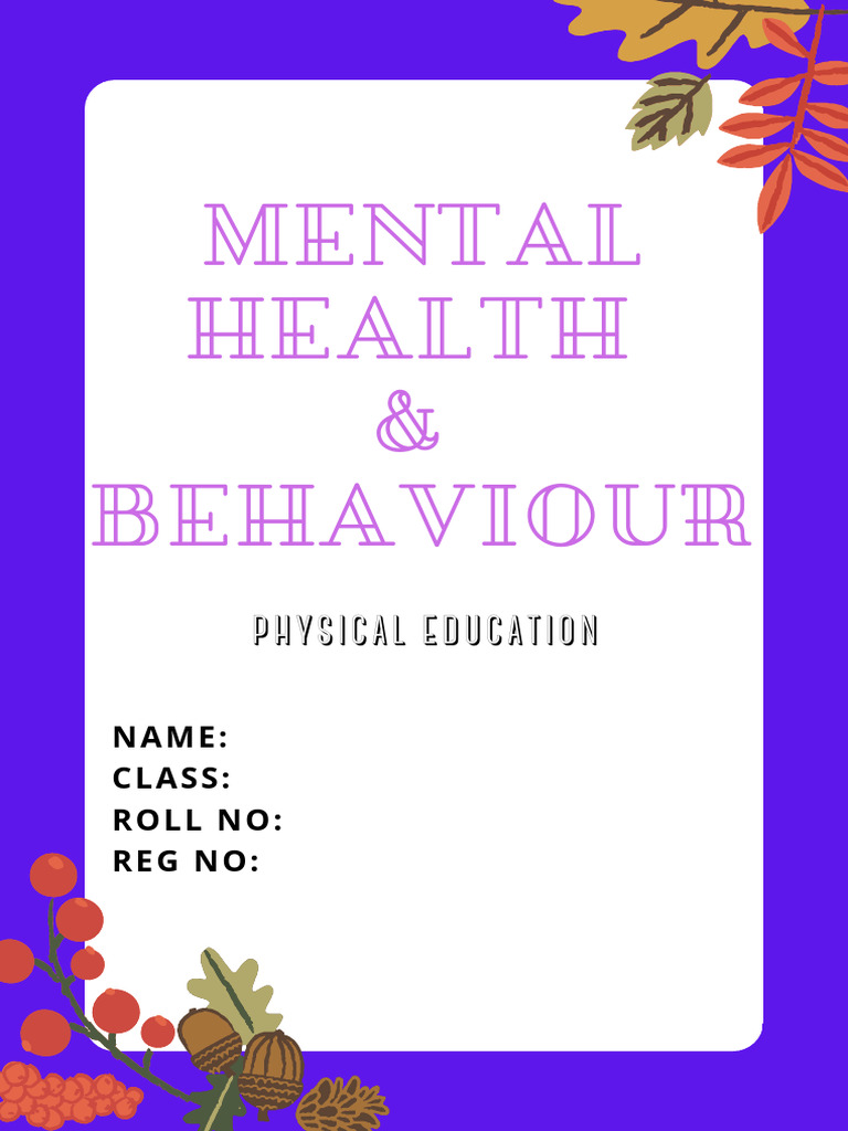 Mental Health and Behaviour - Physical Education | PDF | Mental Health ...