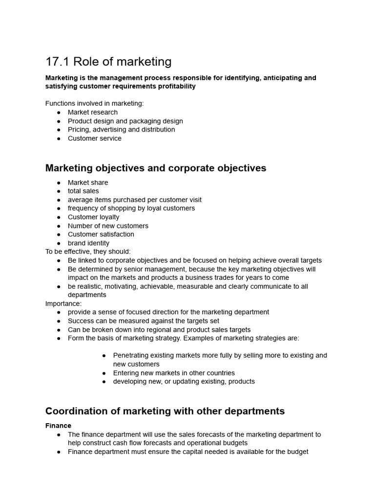 9609 A-Level Business Studies UNIT 3 | PDF | Marketing | Customer ...