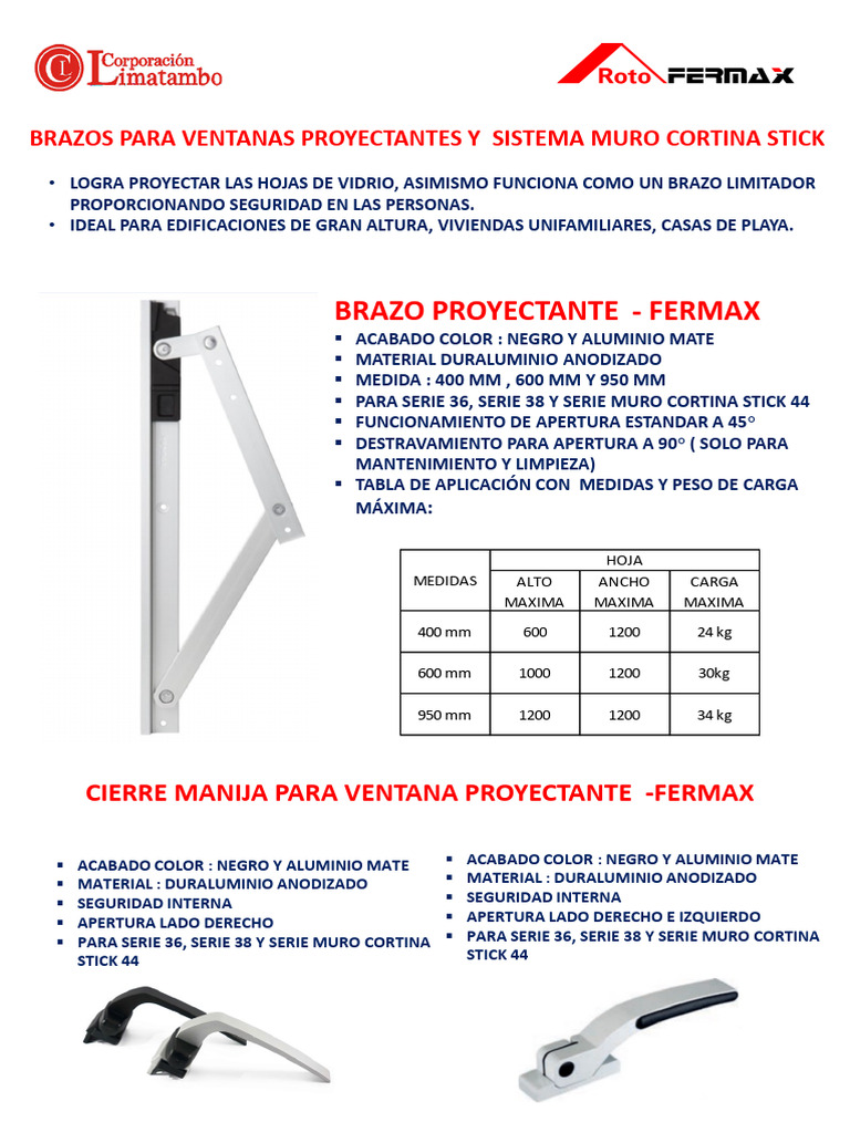 Brazo Proyectante Fermax Ficha Tecnica Pdf