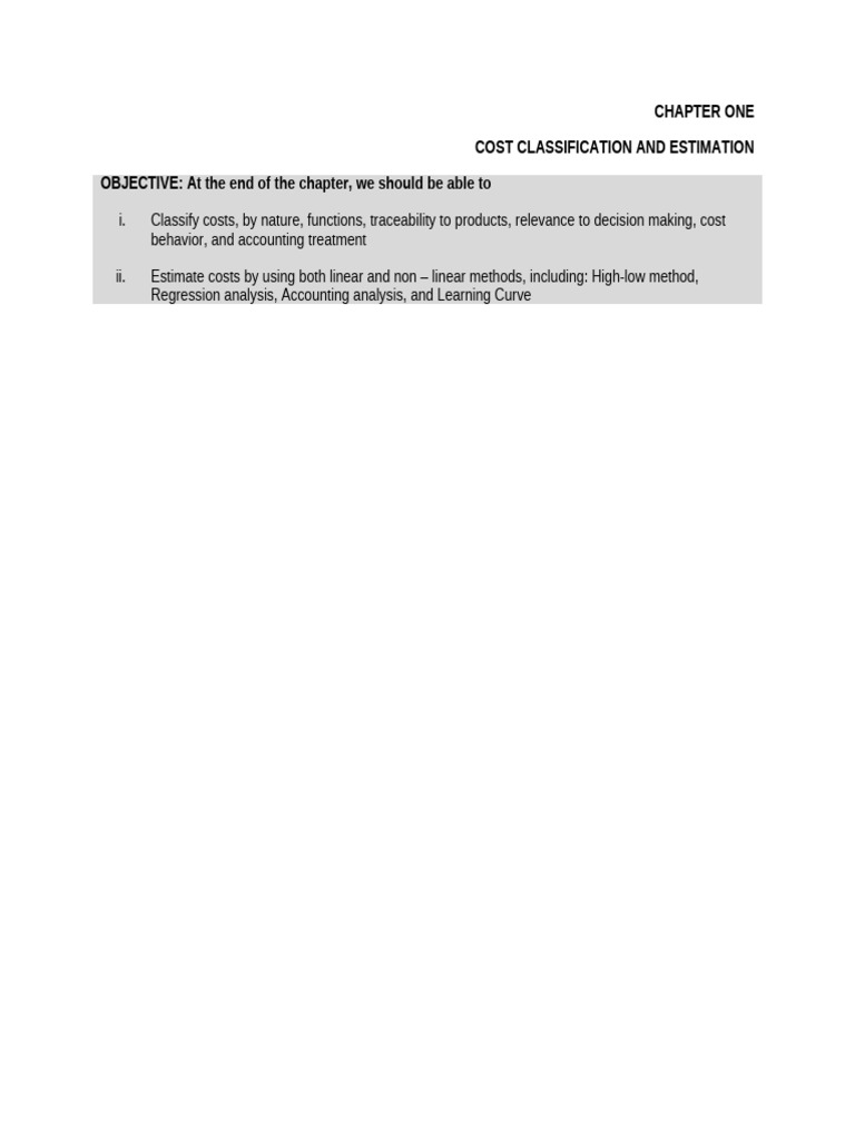 Topic 01 - Cost Accounting Techniques | PDF