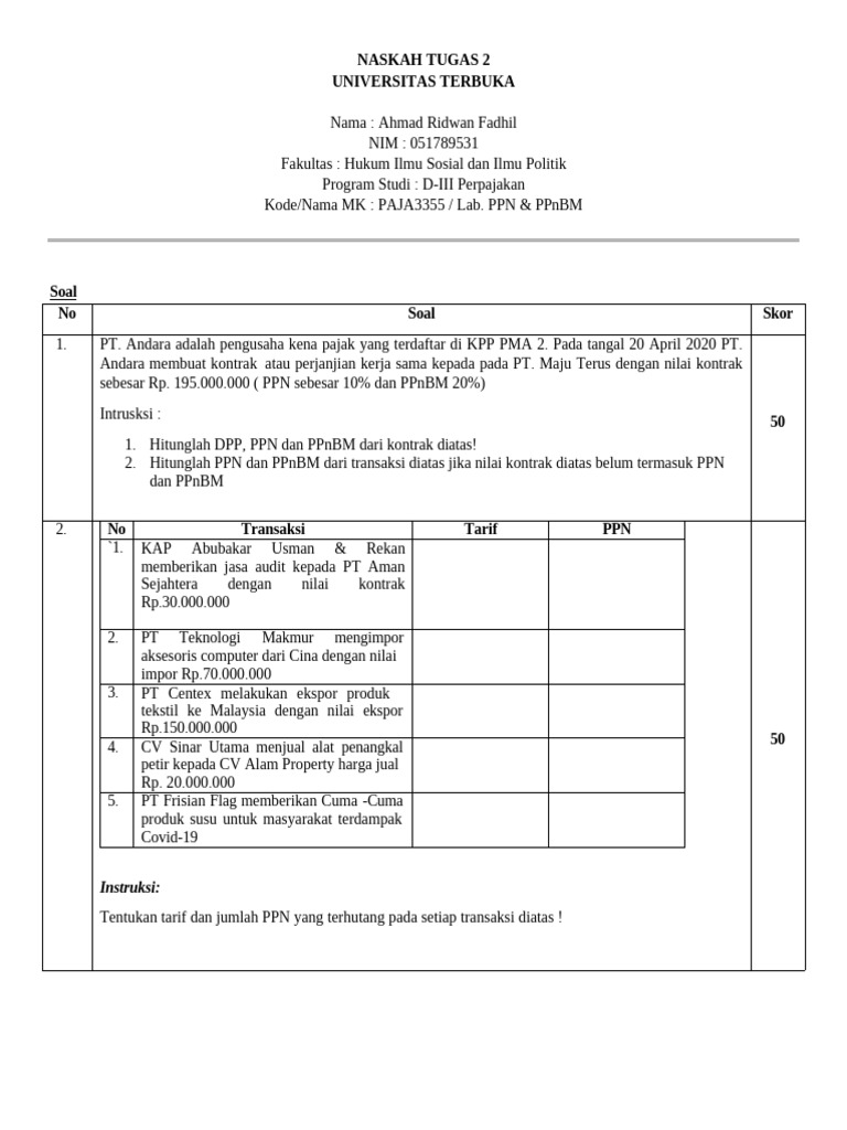 Tugas 2 Lab. PPN PPNBM - Anindita Natasha Permata Aziz | PDF