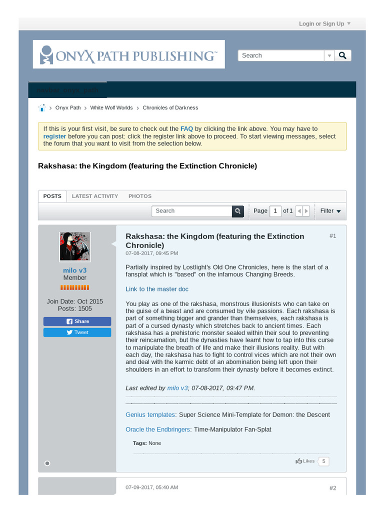 Rakshasa The Kingdom Featuring The Extinction Chronicle - Onyx Path Forums | PDF