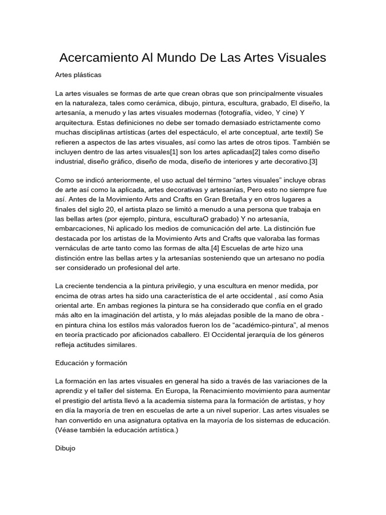 Acercamiento Al Mundo de Las Artes Visuales | PDF | Pinturas | Dibujo