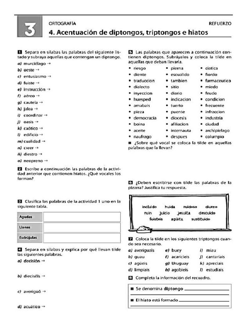 Acentuación de Diptóngos, Triptóngos e Hiatos | PDF
