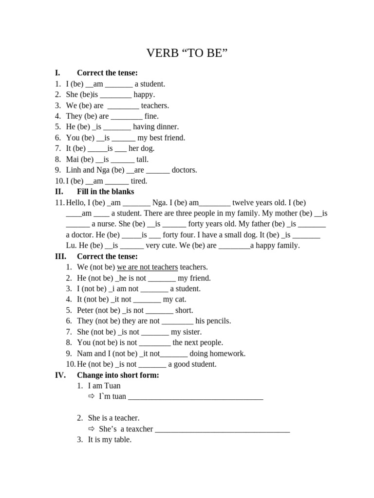 Verb To Be For Beginner Worksheet Templates Layouts - 107246 | PDF ...