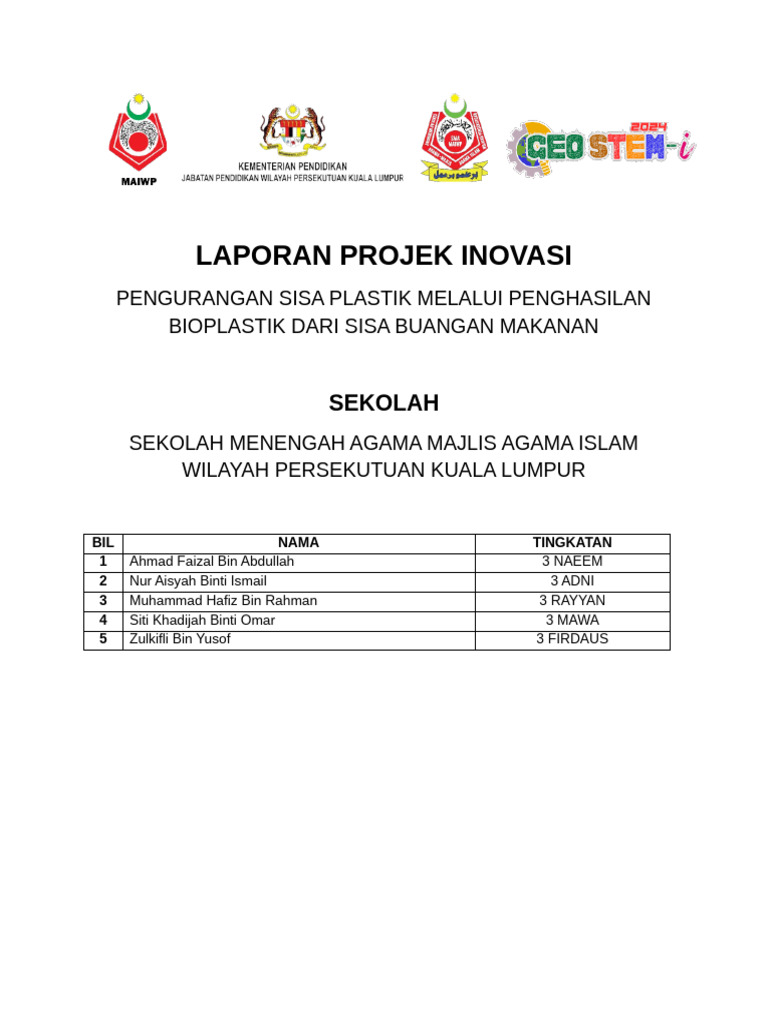 Contoh-Laporan Projek Inovasi Edp | PDF