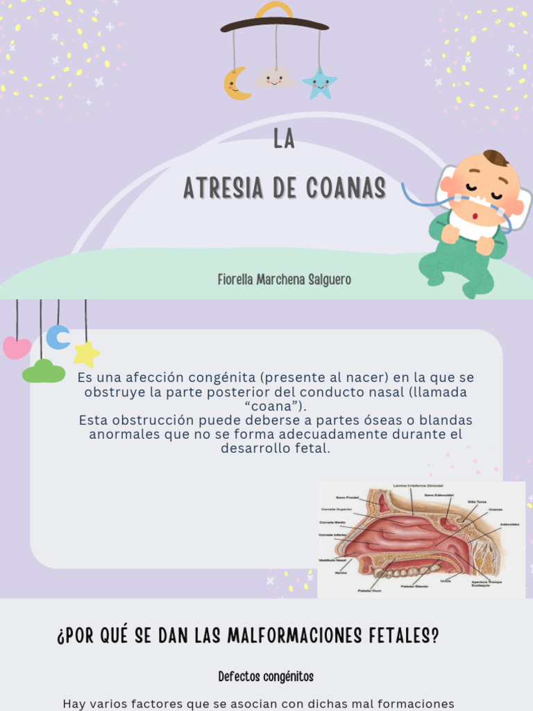 Atresia de Coanas | PDF | El embarazo | Enfermedades y trastornos humanos