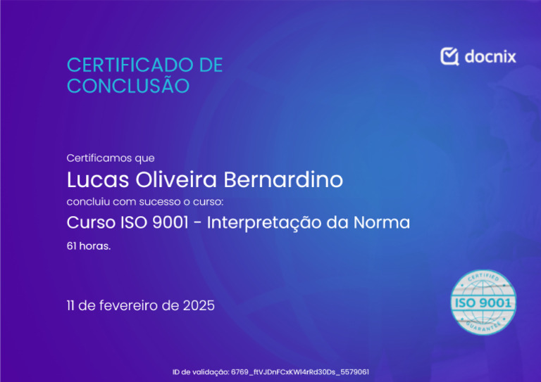 Certificado Lucas Iso 9001 | PDF