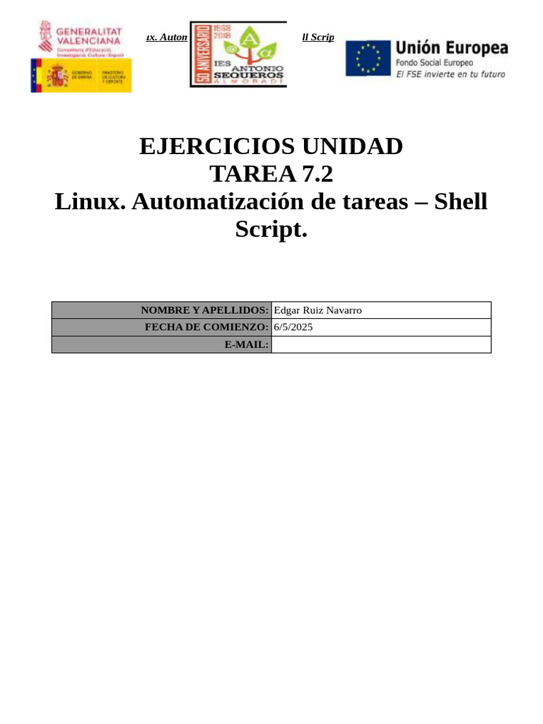 Tarea 7.2. AutomatizacionDeTareas-ShellScript | PDF