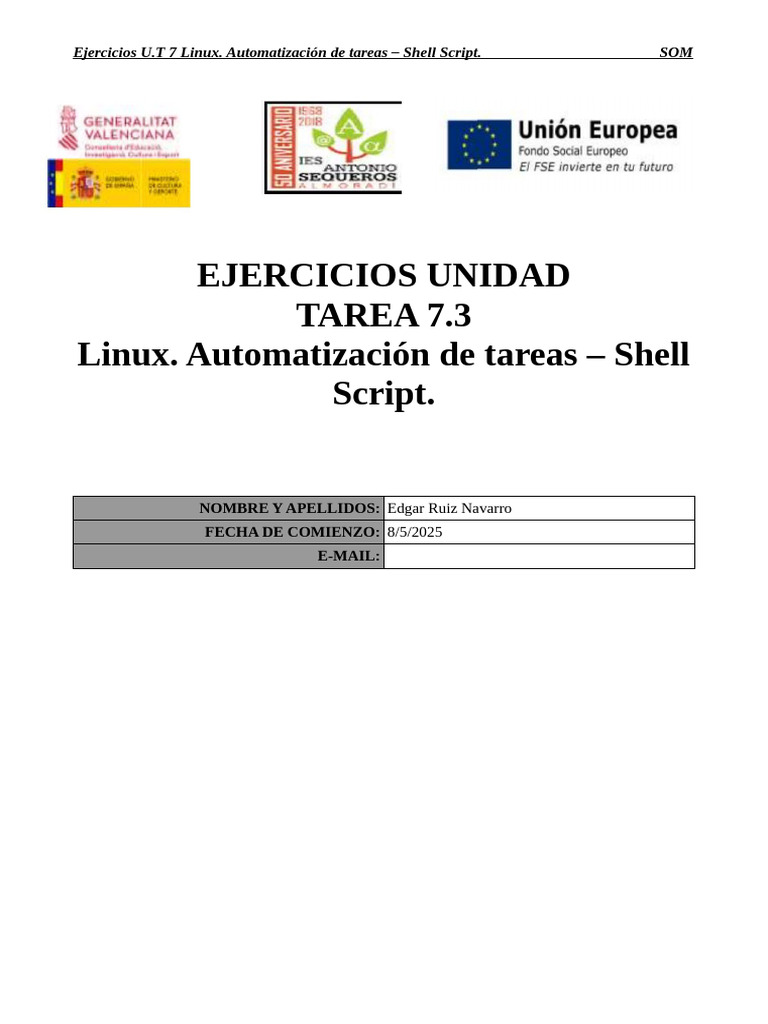 Tarea 7.3. AutomatizacionDeTareas-ShellScript | PDF | Interfaz de línea de comando | Lenguaje de ...