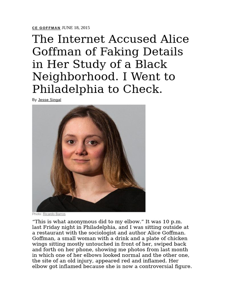 Critica A Alice GOFFMAN | PDF