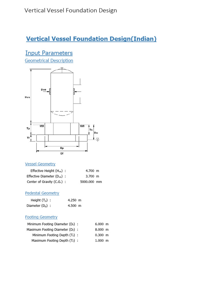 Vertical Vessel Foundation Design | PDF | Mechanical Engineering ...