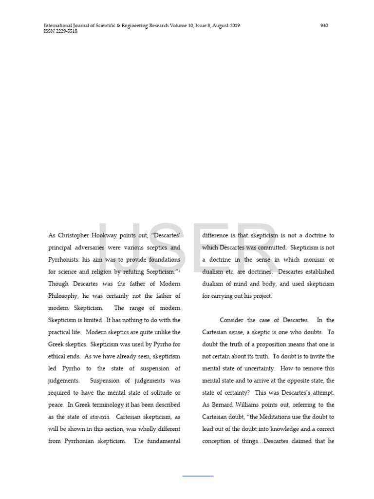 Descartes' Methodical Skepticism Explained | PDF | Skepticism | René ...
