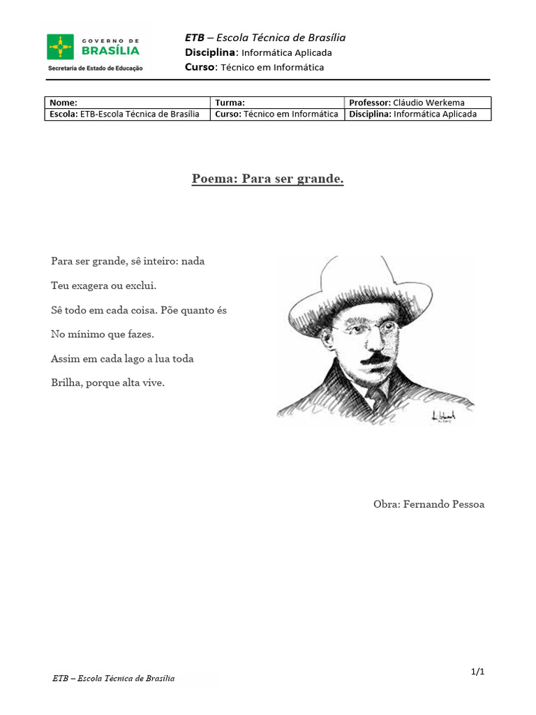 Poema Fernando Pessoa | PDF