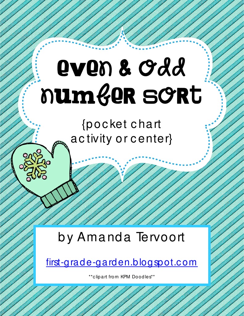 Even & Odd Number Sort: (Pocket Chart Activity or Center) | PDF