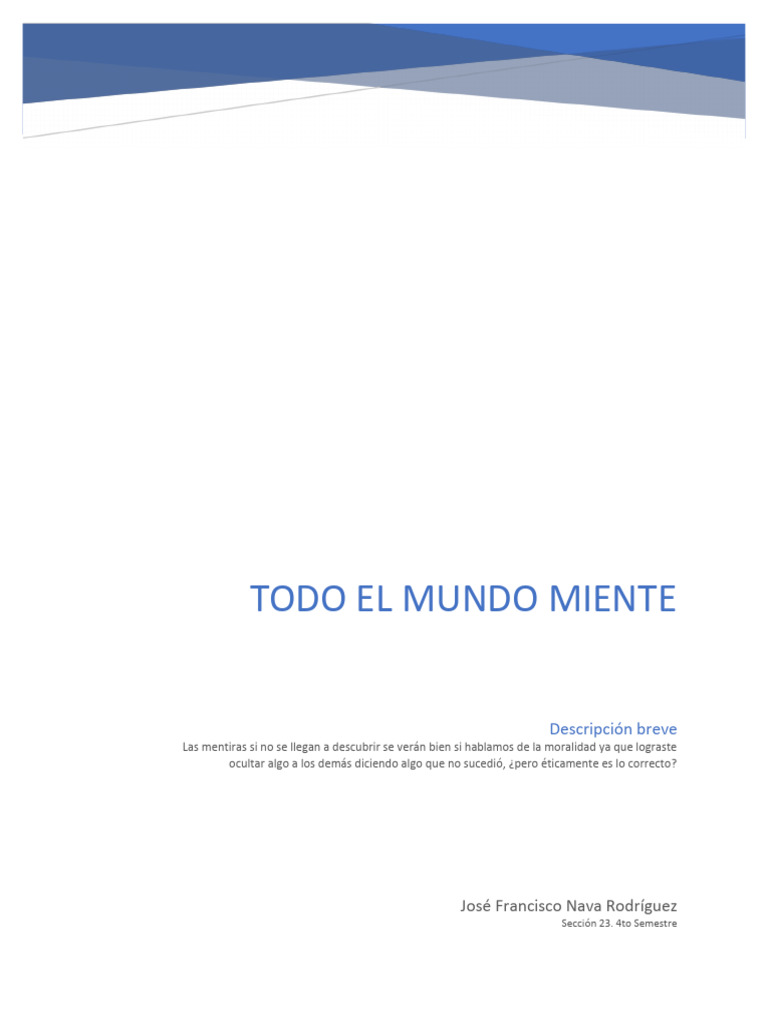 Todo El Mundo Miente | PDF | Mentira | Verdad