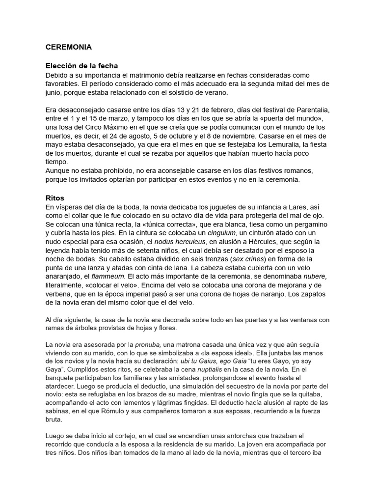 Matrimonio y Divorcio en La Antigua Roma | PDF | Matrimonio