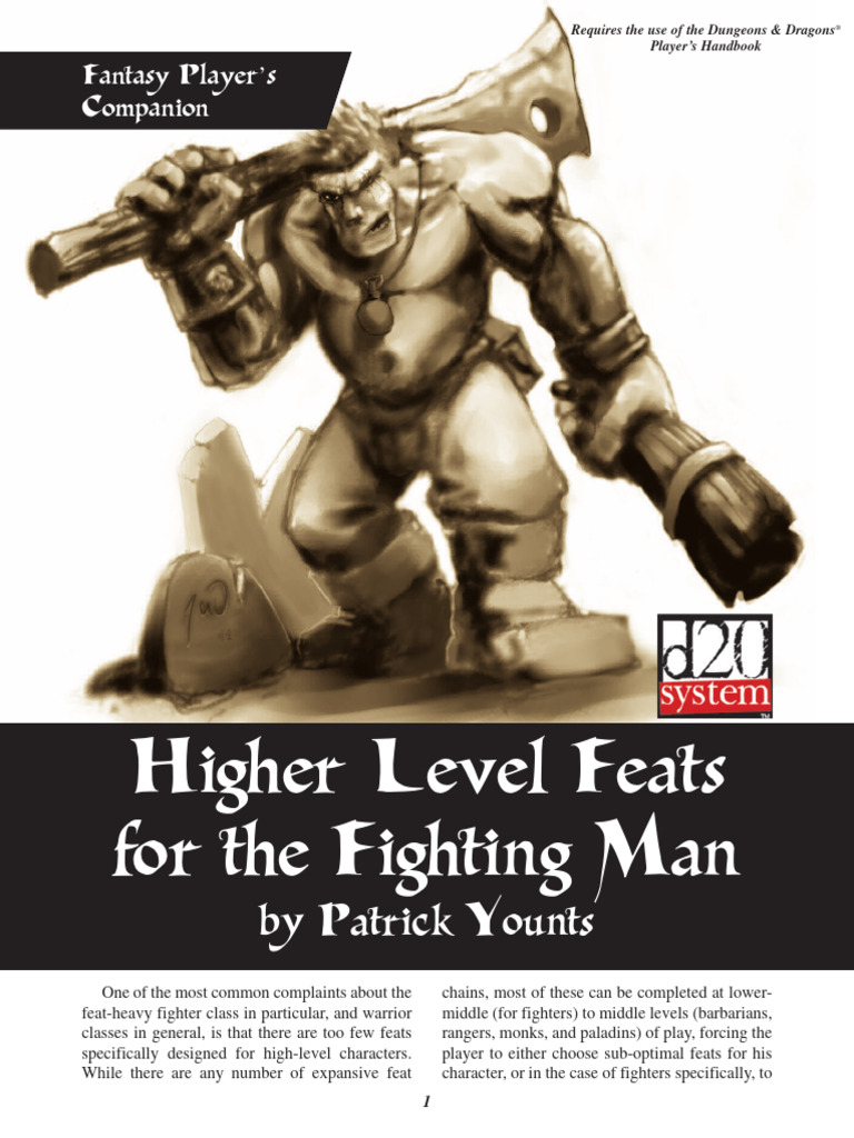 Fantasy Player's Companion - Higher Level Feats For The Fighting Man ...