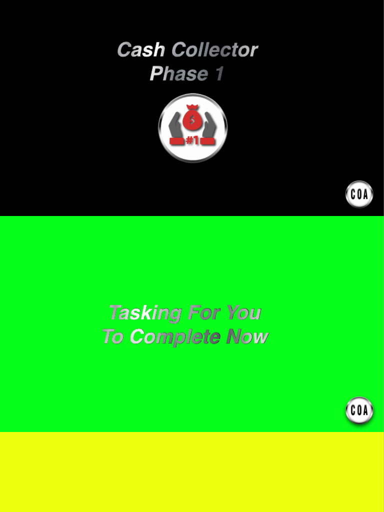 01-Cash Collector Phase 1 Tasking PDF .Bak | PDF