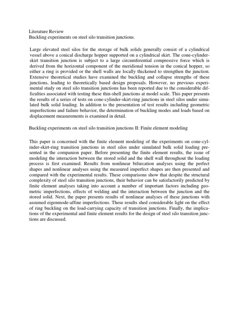 Literature Review | Download Free PDF | Buckling | Stress (Mechanics)