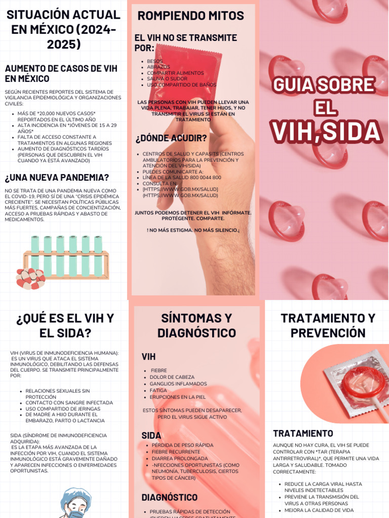 Folleto Tríptico Salud y Bienestar Ilustrativo Azul y Blanco | PDF | VIH / SIDA | VIH